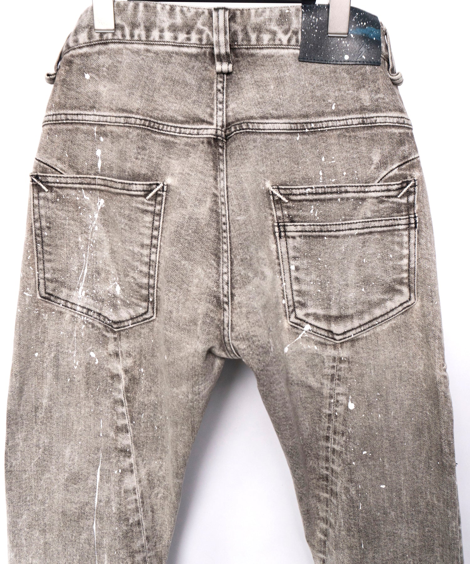 【直営限定】レザーパッチワーク デニムパンツ - WHITE – STRUM OFFICIAL