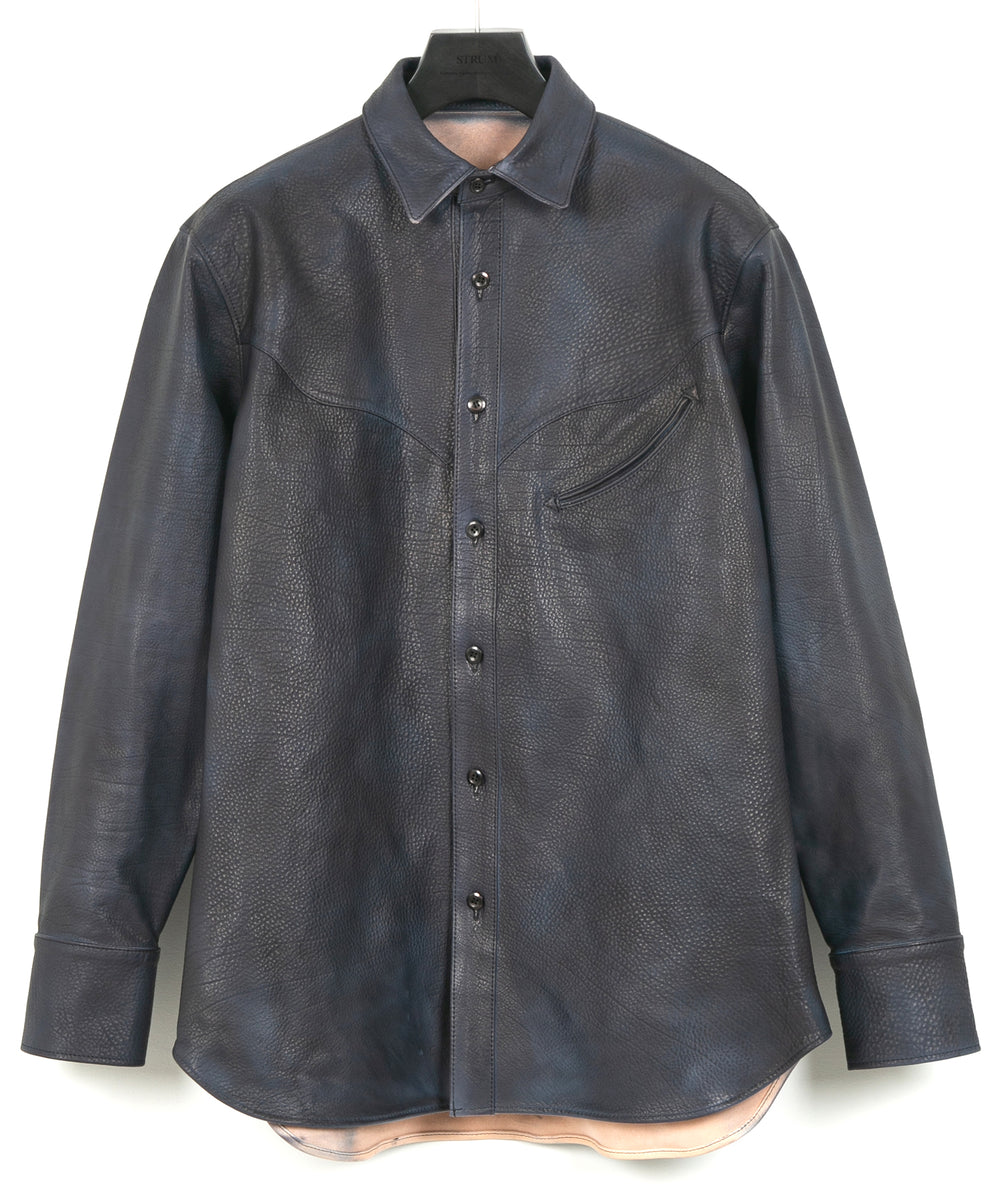 White tanned and vegetable tanned calfskin Burning dyed - Product Burn ...